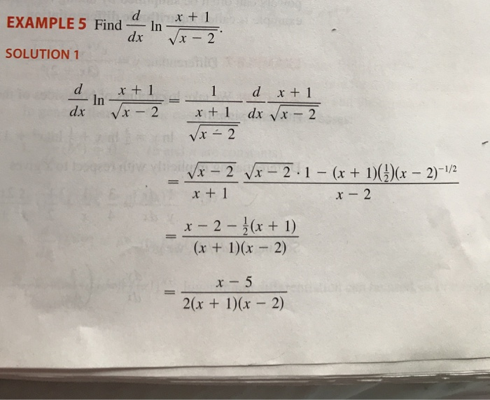 Solved - In- EXAMPLE 5 Find dxt1 dx x - 20 SOLUTION 1 d xt1 | Chegg.com