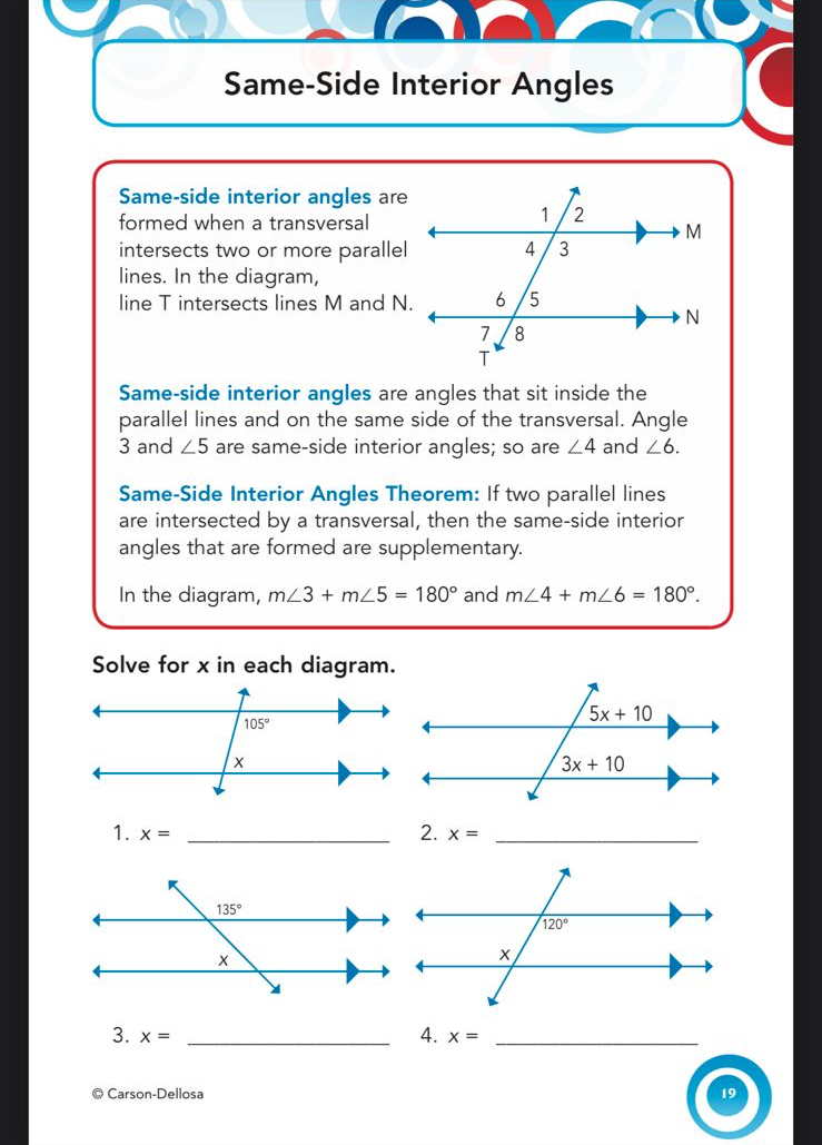 Solved Same-Side Interior AnglesSame-side interior angles | Chegg.com