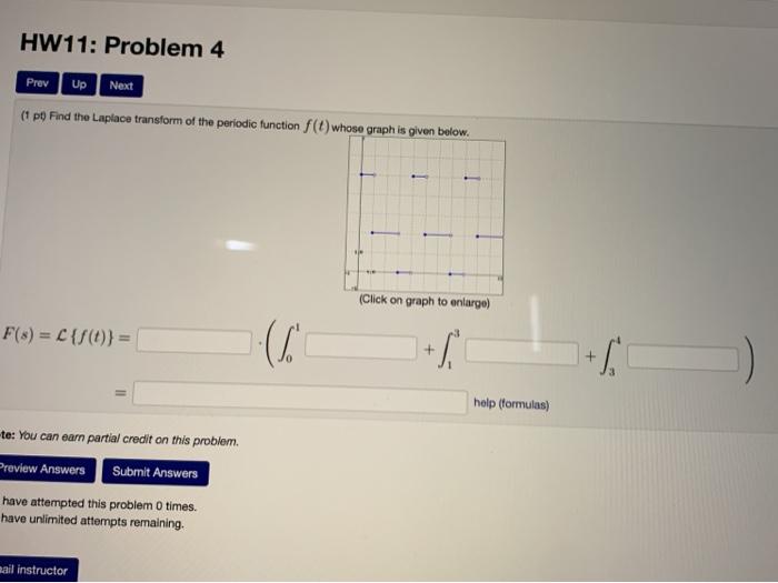 Solved HW11: Problem 4 Prev Up Next (po Find the Laplace | Chegg.com