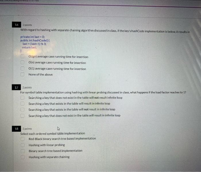 Solved With regard to hashing with separate chaining | Chegg.com