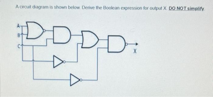 Solved A circuit diagram is shown below. Derive the Boolean | Chegg.com