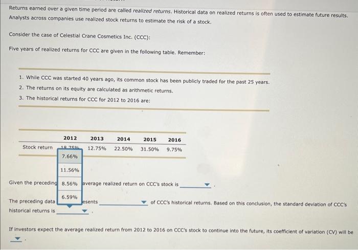 Solved 3. Measuring standalone risk using realized | Chegg.com
