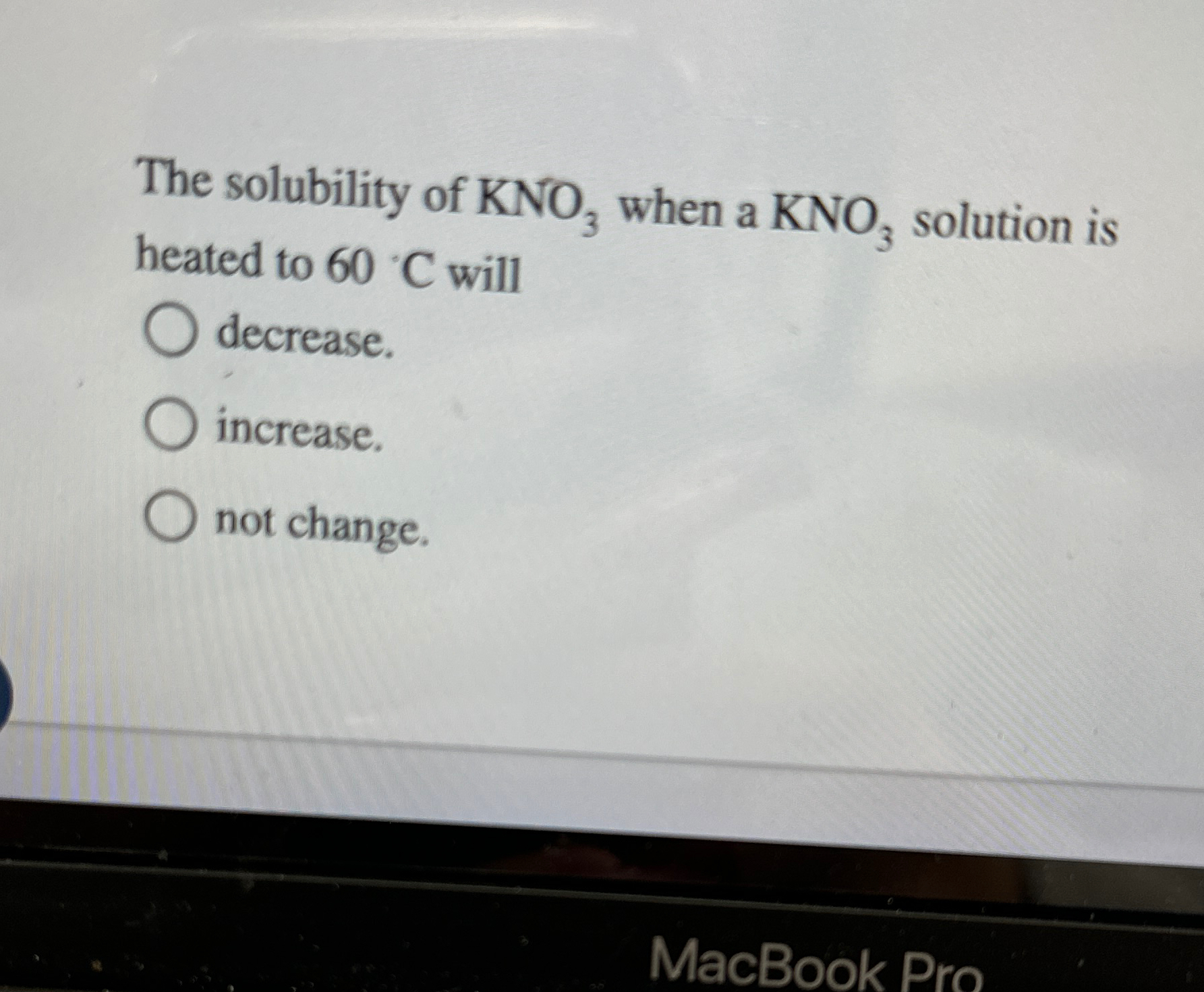 Solved The solubility of KNO3 ﻿when a KNO3 ﻿solution is | Chegg.com