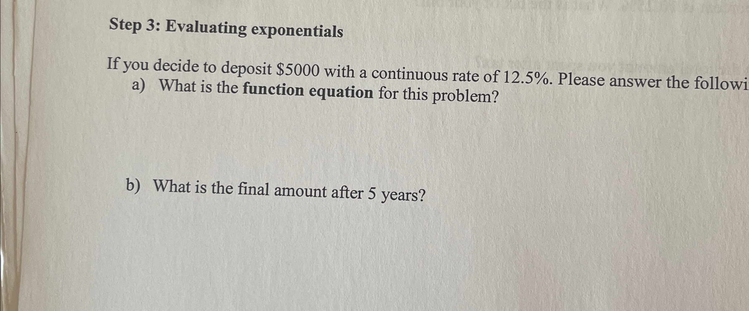 Solved Step 3: Evaluating exponentialsIf you decide to | Chegg.com