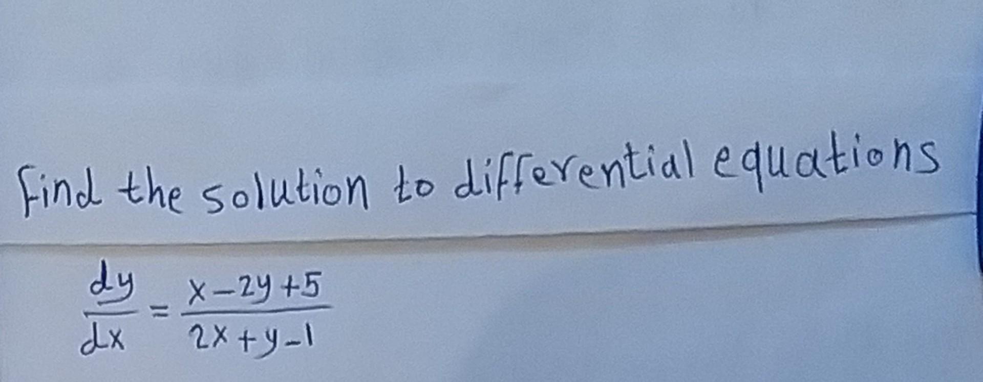 Solved find the solution to differential equations | Chegg.com