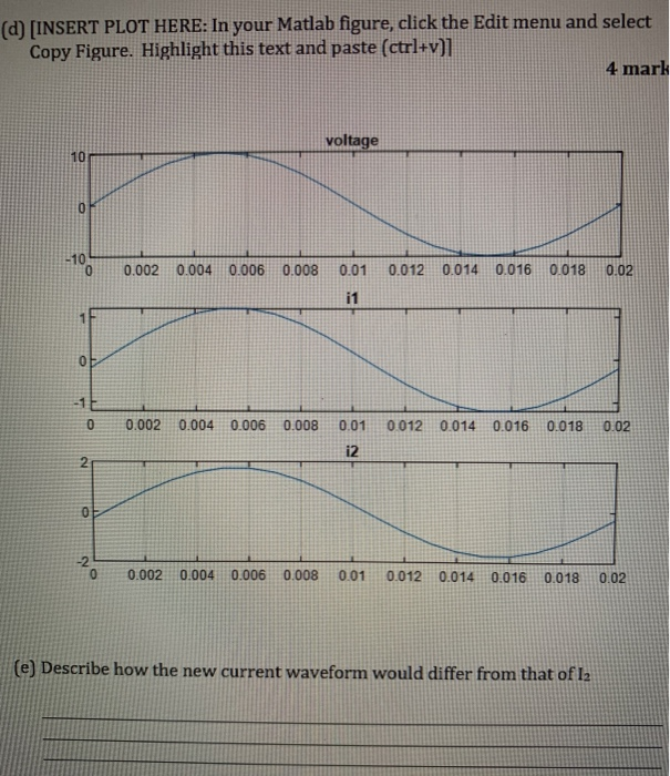 (d) [INSERT PLOT HERE: In your Matlab figure, click | Chegg.com