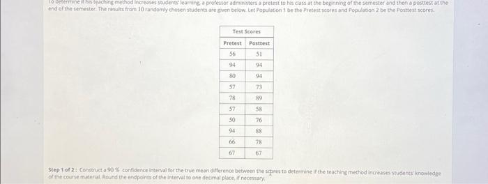 Solved To determine if his teaching method increases | Chegg.com