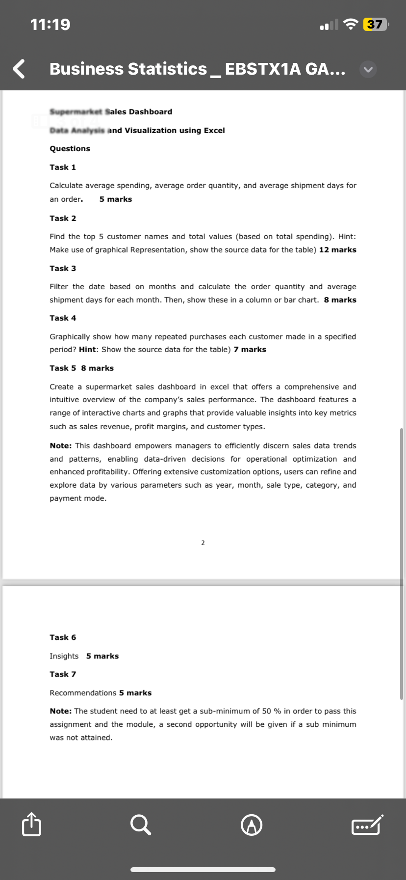Solved Supermarket Sales DashboardData Analysis and | Chegg.com