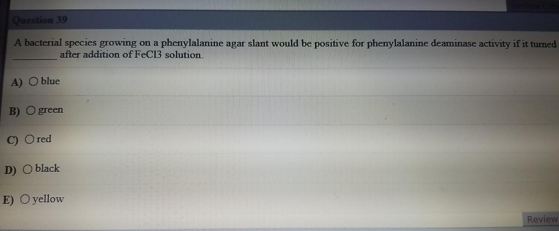 Solved Question 39 A bacterial species growing on a | Chegg.com