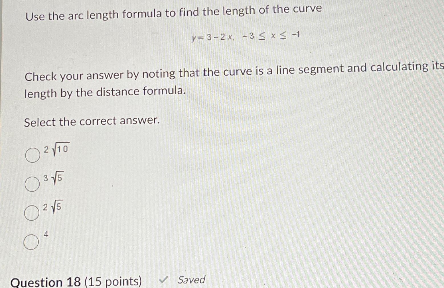 Solved Use the arc length formula to find the length of the | Chegg.com