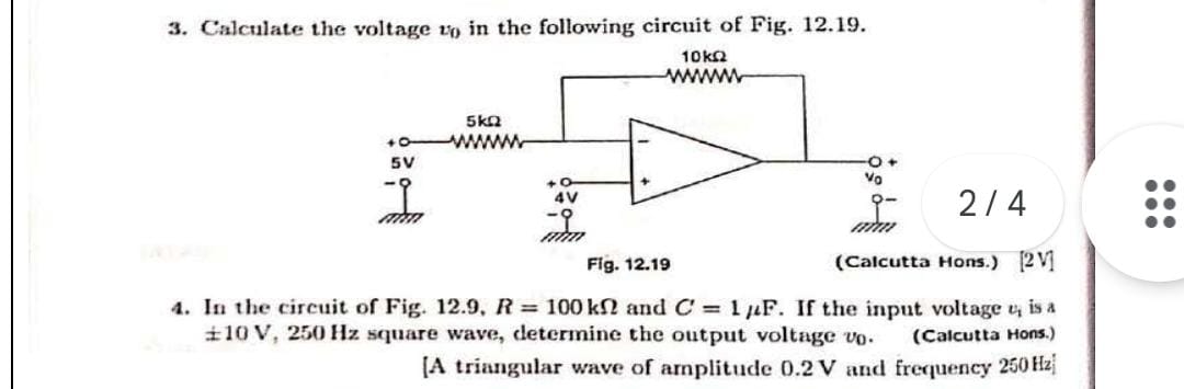 Solved Calculate the voltage v0 ﻿in the following circuit of | Chegg.com