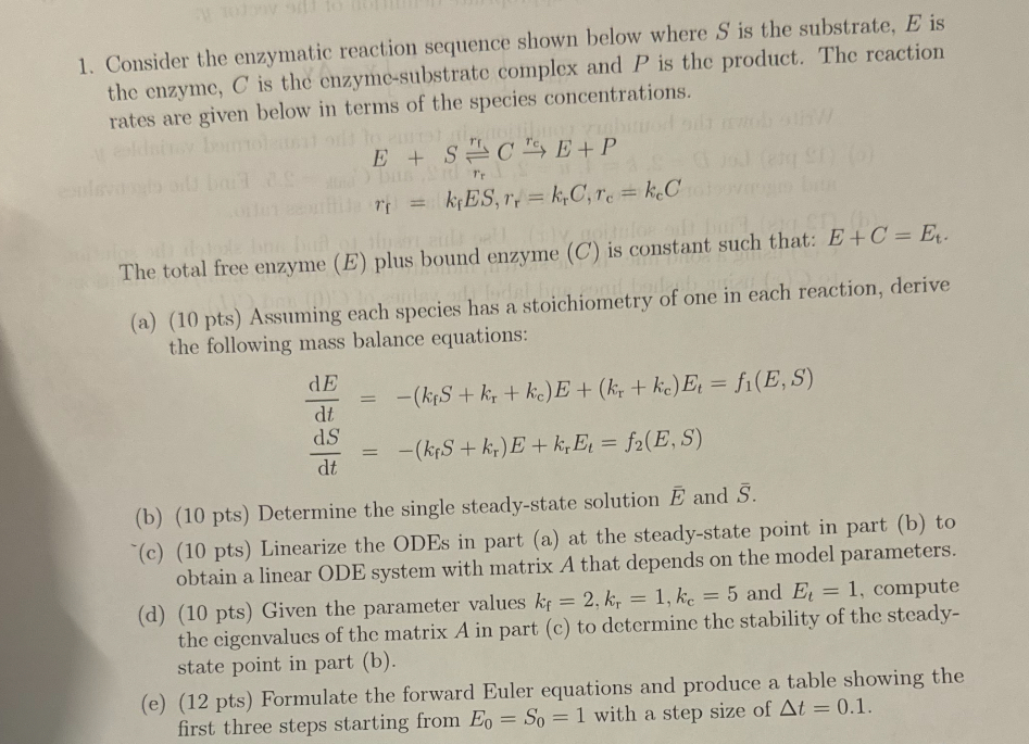 Solved Consider the enzymatic reaction sequence shown below | Chegg.com