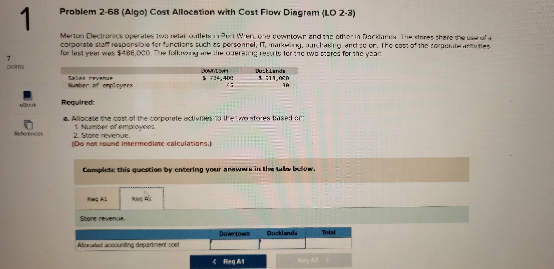 Solved Problem 2-68 (Algo) Cost Allocation with Cost Flow | Chegg.com