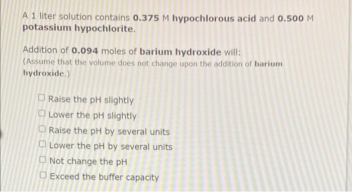 Solved A 1 liter solution contains 0.499 M hydrocyanic acid | Chegg.com