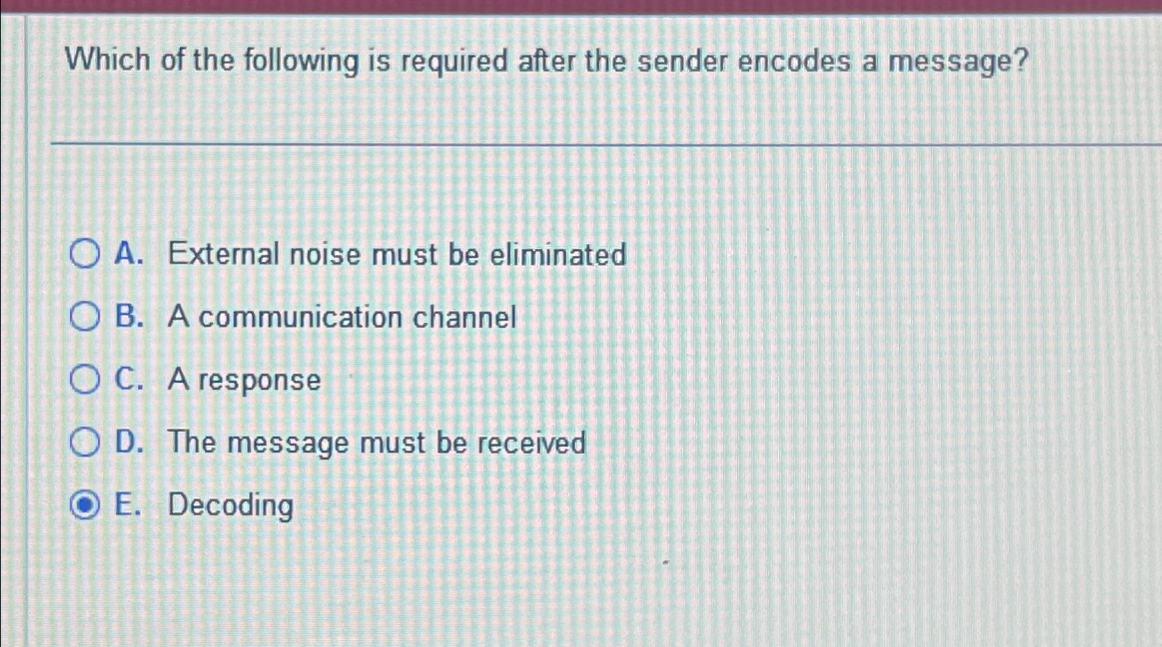 Solved Which of the following is required after the sender | Chegg.com