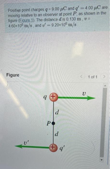 Solved Positive point charges q= 9.00 C and d' =4.00 uC are | Chegg.com