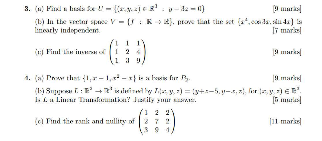 Solved PLEASE DO BOTH QUESTIONS OUT (a) ﻿Find a basis for | Chegg.com