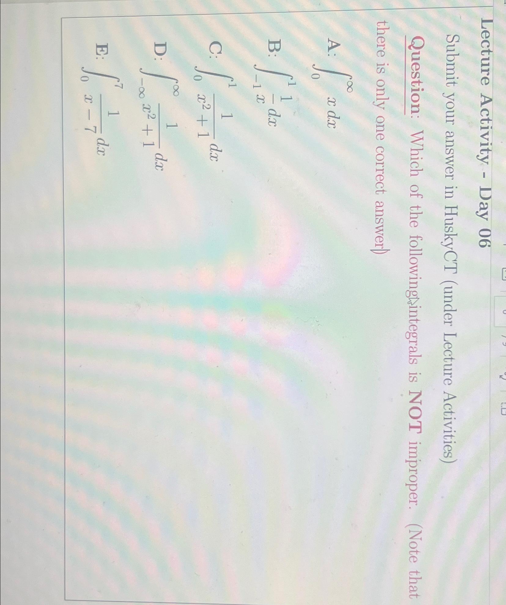 Solved Lecture Activity - ﻿Day 06Submit your answer in | Chegg.com