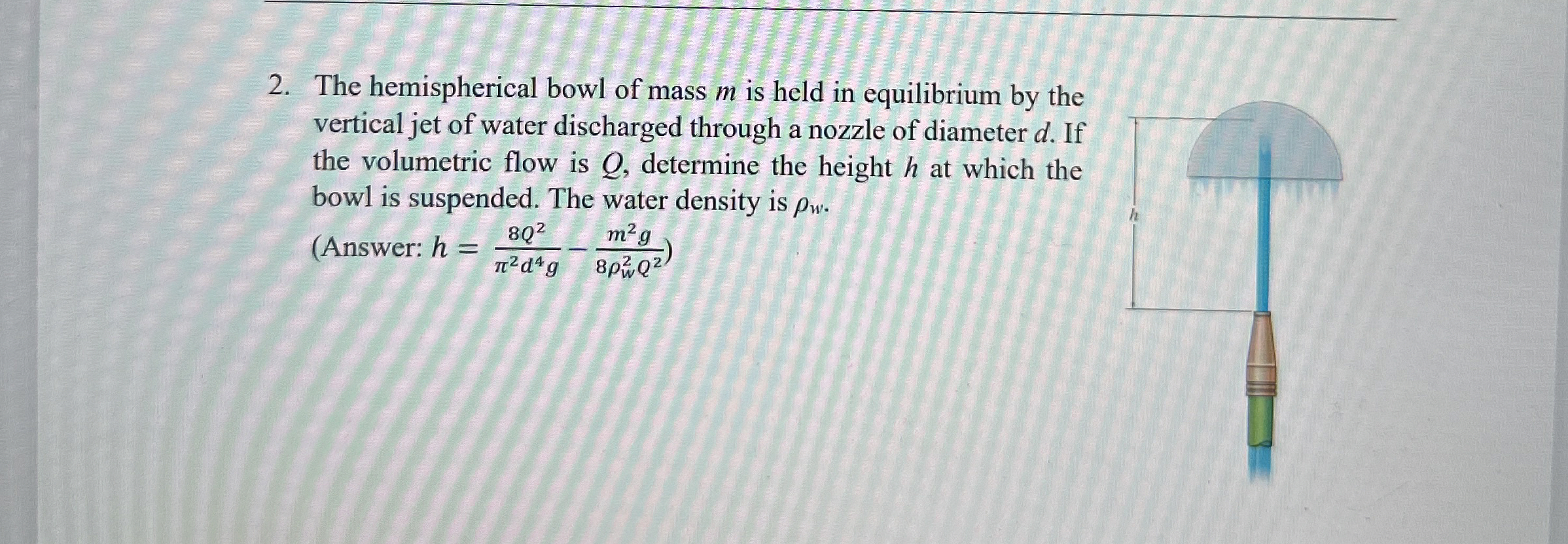 Solved The hemispherical bowl of mass m ﻿is held in | Chegg.com