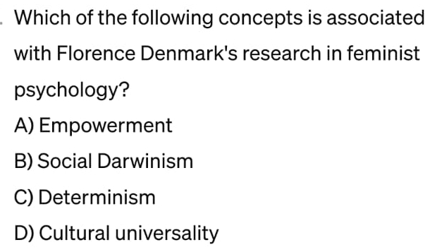 Solved Which of the following concepts is associated with | Chegg.com