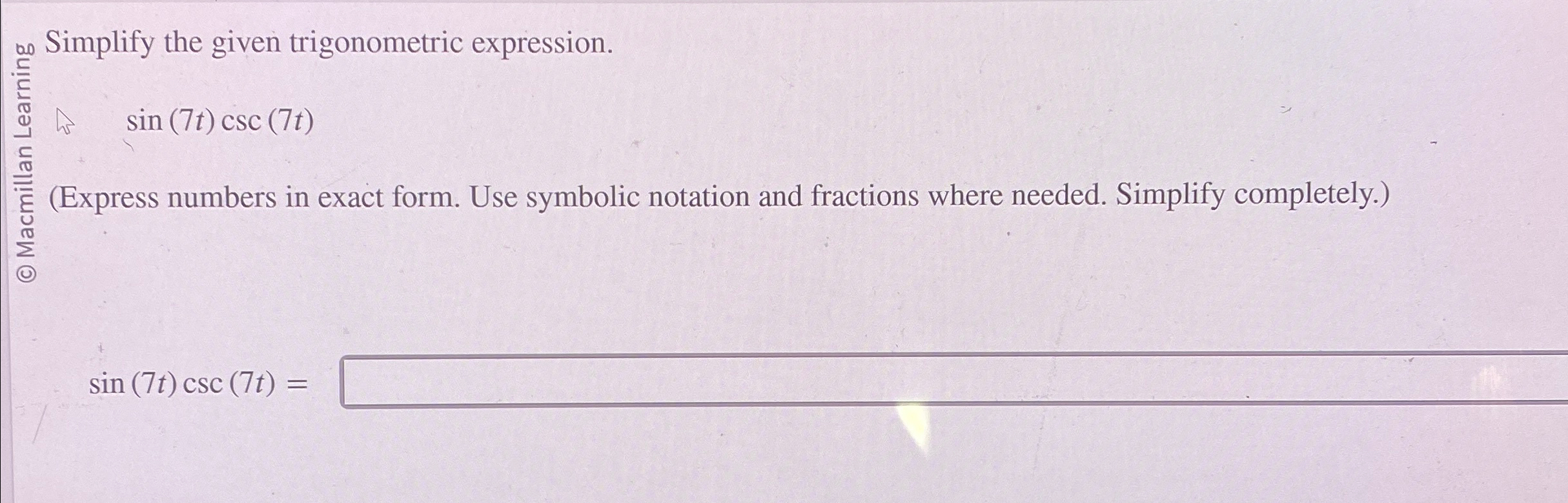 Solved Simplify the given trigonometric | Chegg.com
