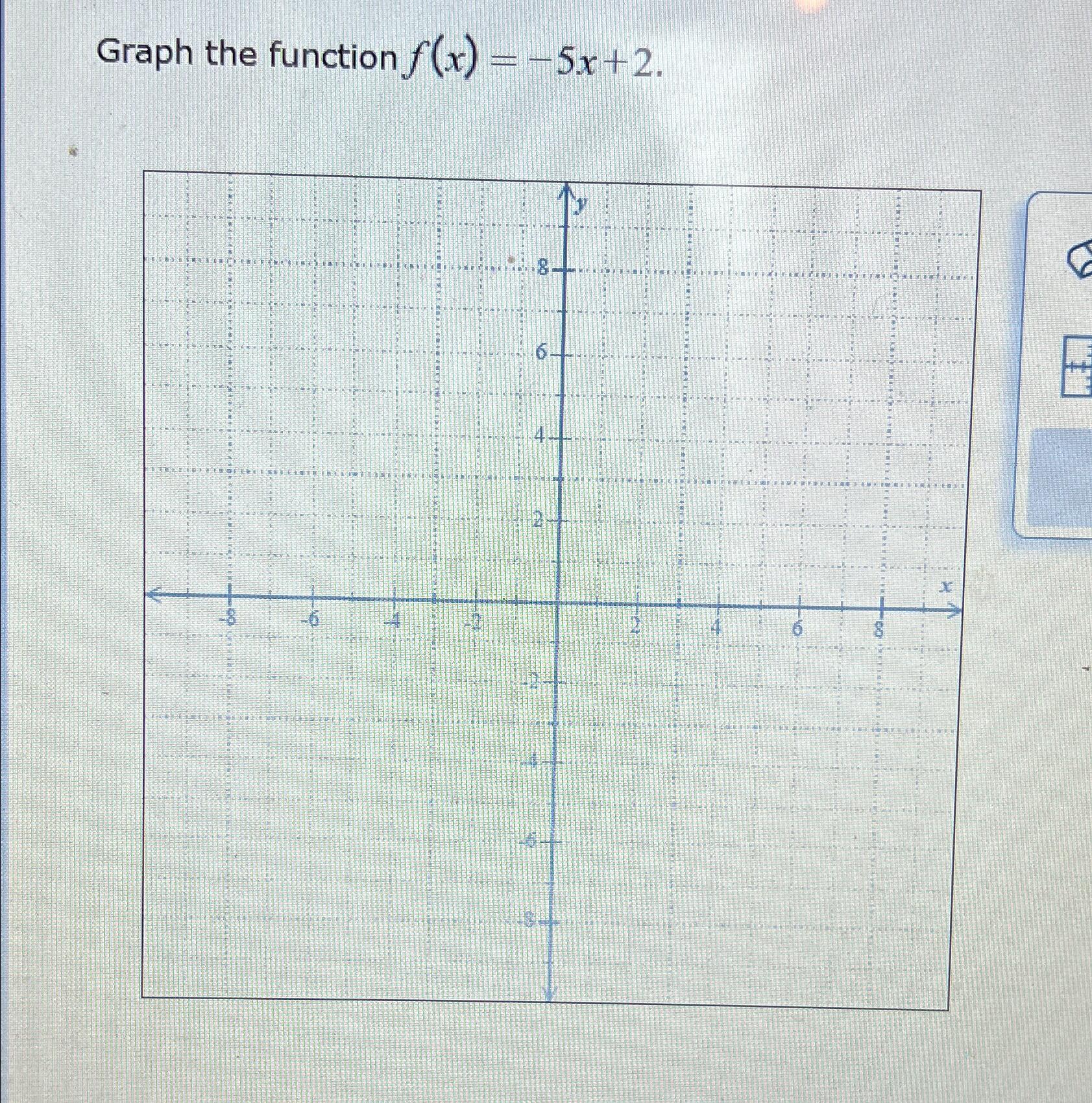 Solved Graph the function f(x)=-5x+2 | Chegg.com