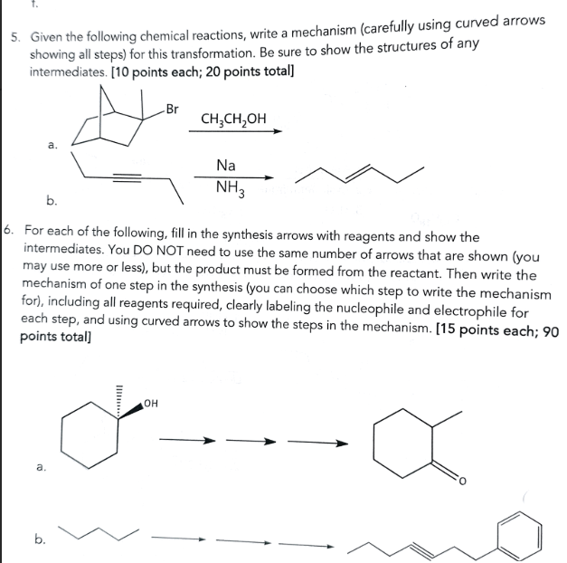 write a mechanism (carefully using curved arrows | Chegg.com