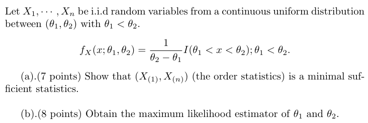 Solved Let x1,cdots,xn be i.i.d ﻿random variables from a | Chegg.com
