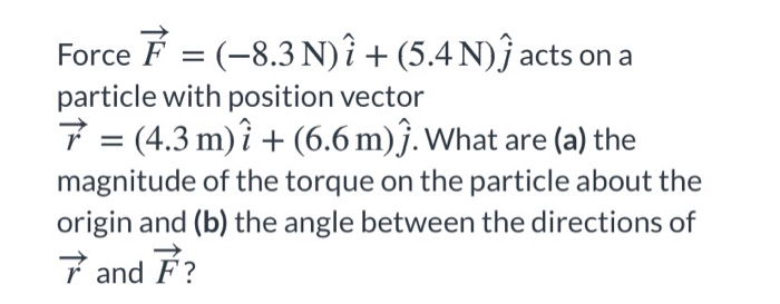 Solved In unit-vector notation, what is the torque about the | Chegg.com
