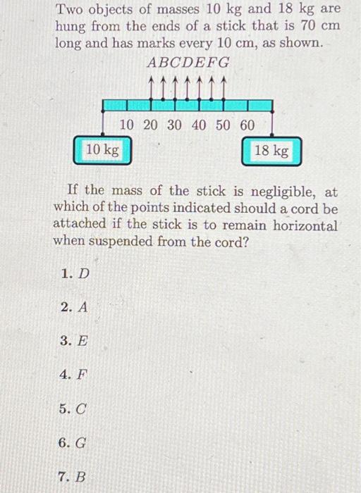 Solved Two objects of masses 10 kg and 18 kg are hung from | Chegg.com