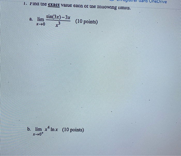 Solved Leysel dans UneDrive 1. Find the exact value each of | Chegg.com
