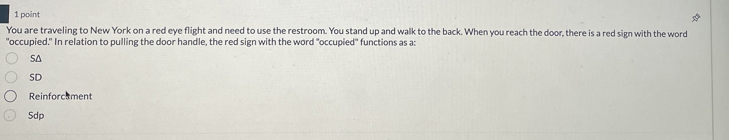Solved 1 ﻿pointYou are traveling to New York on a red eye | Chegg.com