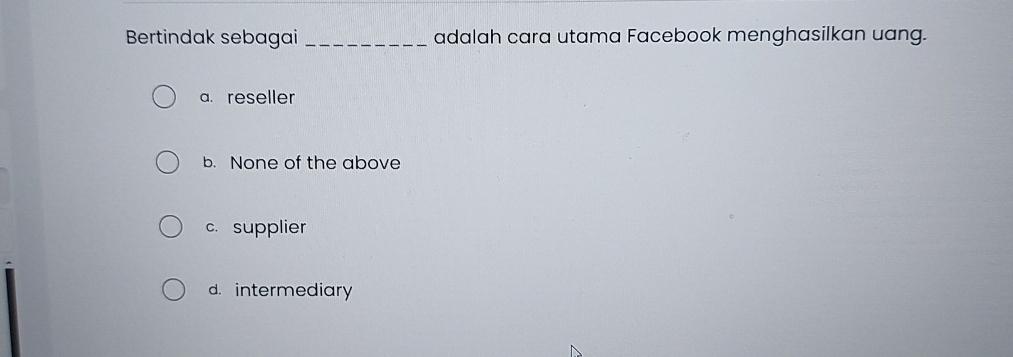 Solved Bertindak sebagai adalah cara utama Facebook | Chegg.com