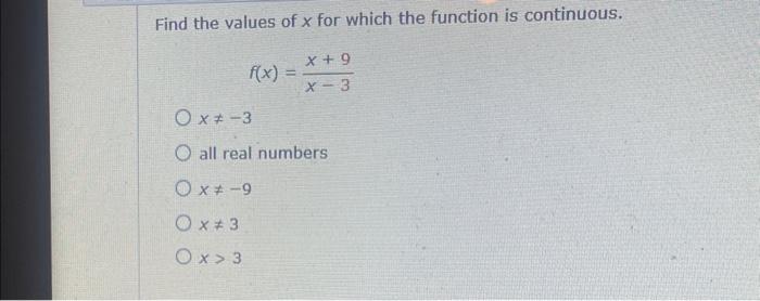 Solved Find the values of x for which the function is | Chegg.com