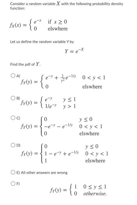 Solved Consider a random variable X with the following | Chegg.com
