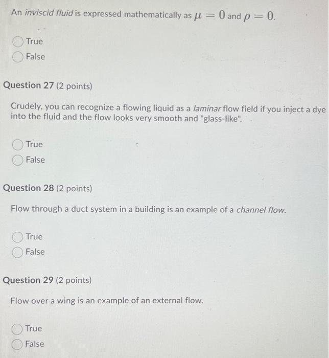 Solved An inviscid fluid is expressed mathematically as μ=0 | Chegg.com