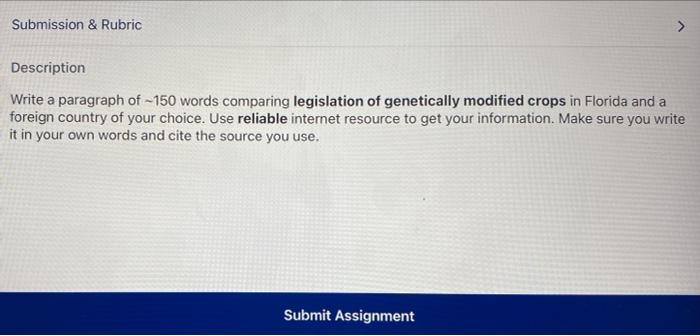 Solved Submission & Rubric > Description Write a paragraph | Chegg.com