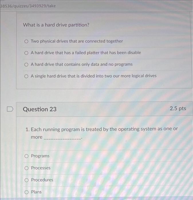 Solved 38536/quizzes/3493929/take What is a hard drive | Chegg.com