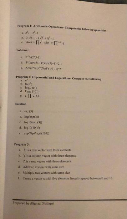 Solved Program 1: Arithmetic Operations Compute the | Chegg.com