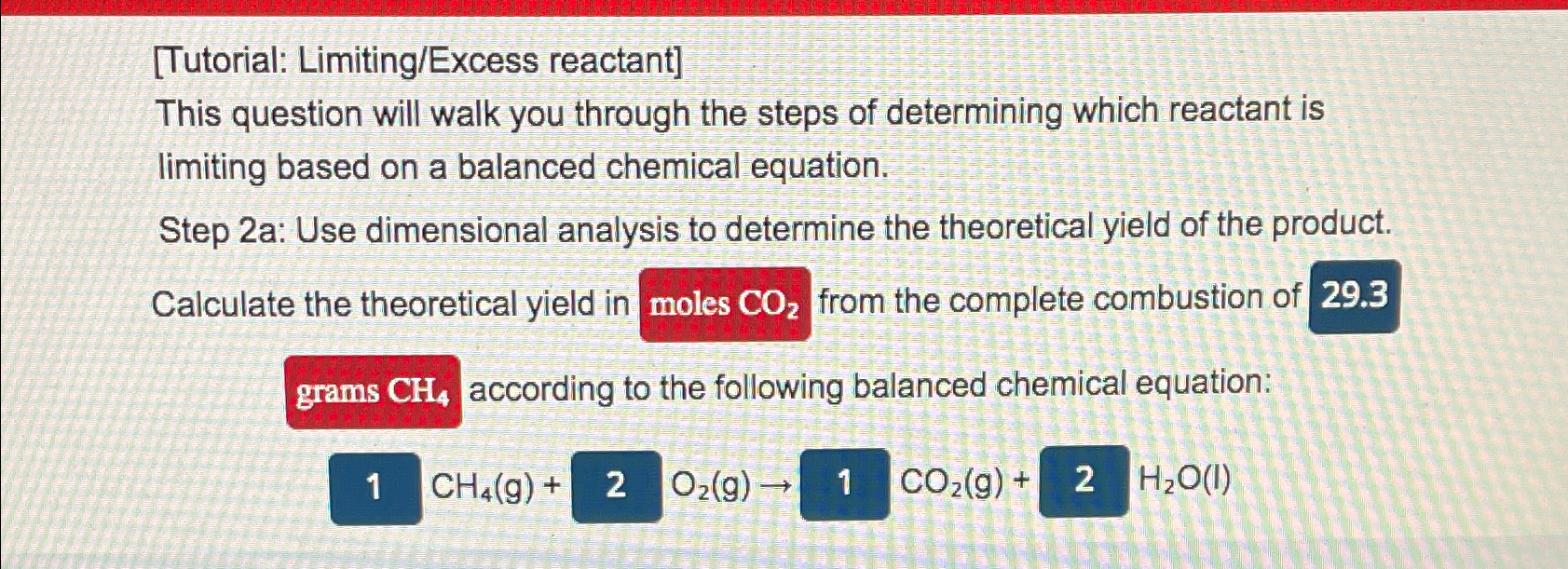 Solved [Tutorial: Limiting/Excess reactant]This question | Chegg.com