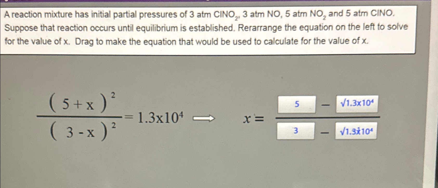 Solved A reaction mixture has initial partial pressures of | Chegg.com