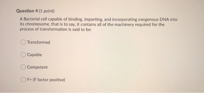 Solved Question 2 (1 point) Recombination between phage DNA | Chegg.com