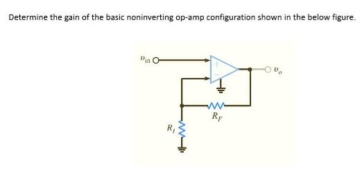 Solved Determine the gain of the basic noninverting op-amp | Chegg.com