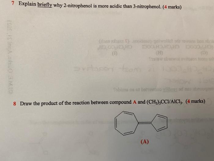 Solved 7 Explain briefly why 2-nitrophenol is more acidic | Chegg.com