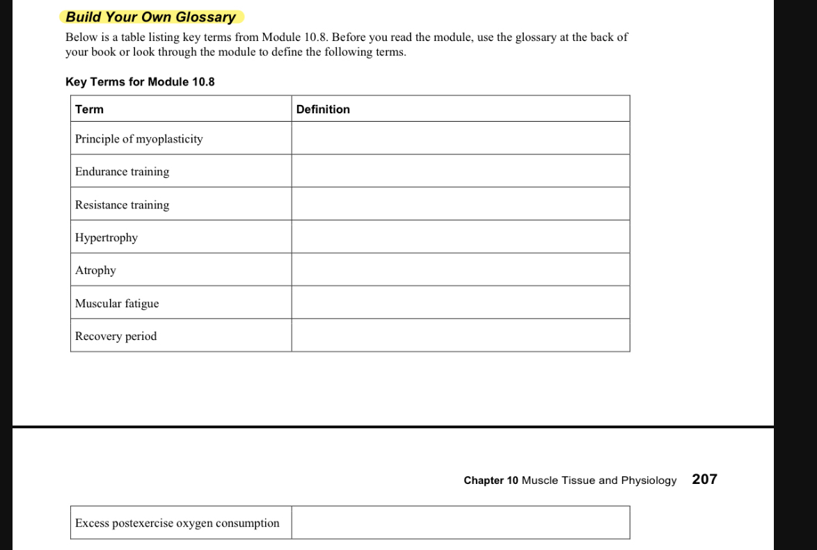 Solved Build Your Own GlossaryBelow is a table listing key | Chegg.com