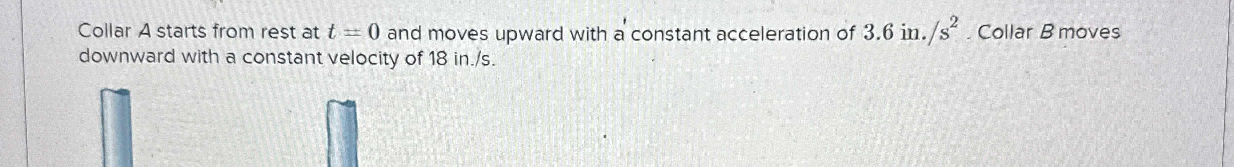 Solved Collar A starts from rest at t=0 ﻿and moves upward | Chegg.com