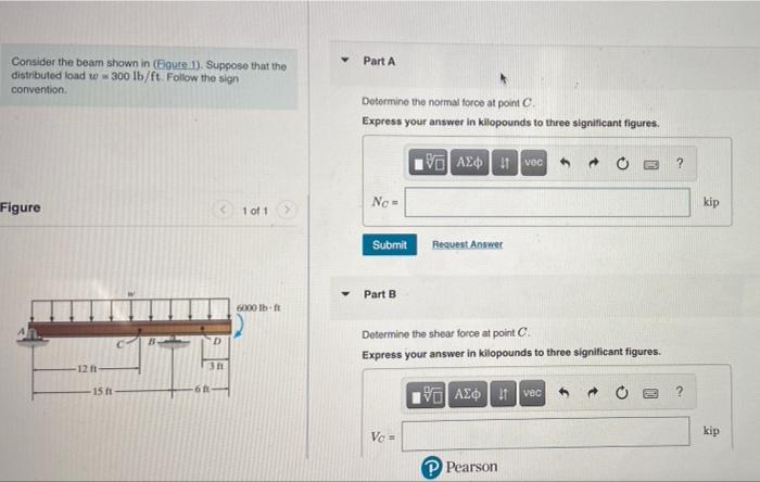 Solved y Part A Consider the beam shown in (Figure 1). | Chegg.com