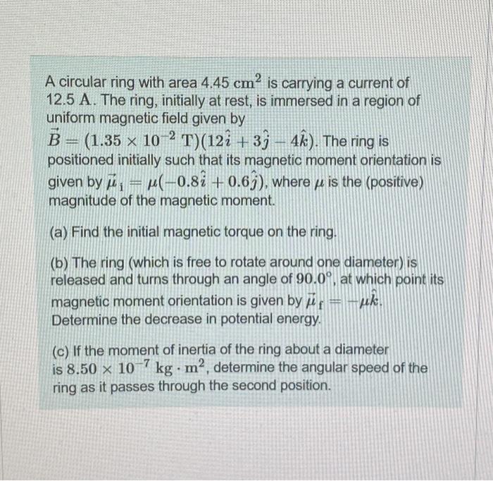 Solved Find the rotational kinetic energy of the ring when | Chegg.com