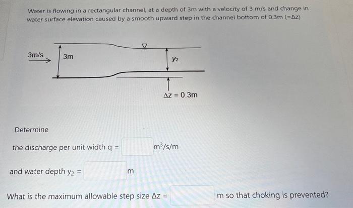Solved Water is flowing in a rectangular channel, at a depth | Chegg.com