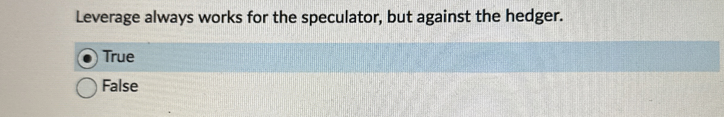 Solved Leverage always works for the speculator, but against | Chegg.com